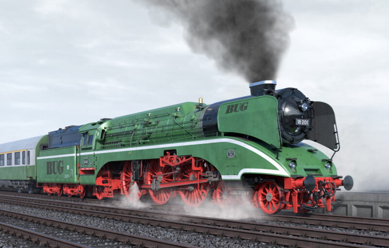 Steam locomotive DR 18 201 – Armin Schieb Illustration